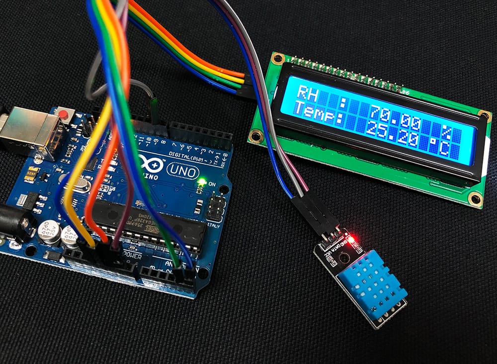 DHT11入門+結合1602 LCD，Arduino簡易溫濕度計